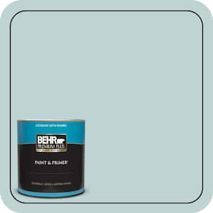 BEHR PREMIUM PLUS 1 gal. #500E-3 Rain Washed Semi-Gloss Enamel Exterior ...