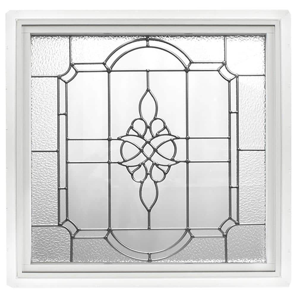 Hy-Lite 23.5 in. x 23.5 in. White Victorian P E Nickel Caming ...