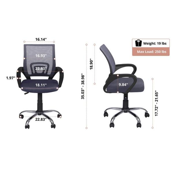 HOMESTOCK Upholstery Adjustable Height Ergonomic Standard Chair in Brown Set of 2 50225HD