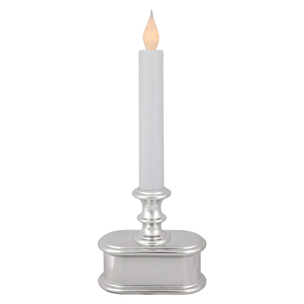 Northlight LED Window Candles-9.25"-White and Silver-Set of 4 35838594 ...