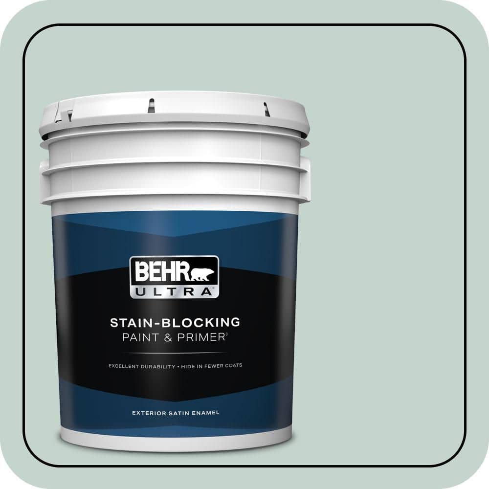 BEHR ULTRA 5 gal. #N430-2 Natures Reflection Satin Enamel Exterior ...