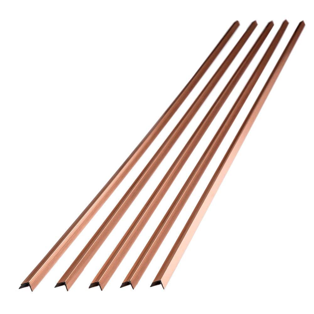 Fasade Polished Copper 47 in. Vinyl Backsplash Accessory Outside Corner ...