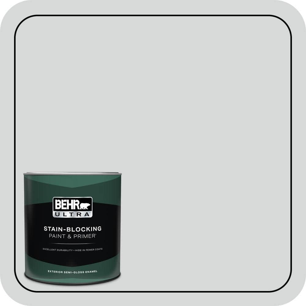 BEHR ULTRA 1 qt. #MQ3-25 Gray Shimmer Semi-Gloss Enamel Exterior Paint ...