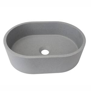 JimsMaison Dark Grey Concrete Oval Vessel Sink JMAOBS03-1611 - The Home ...