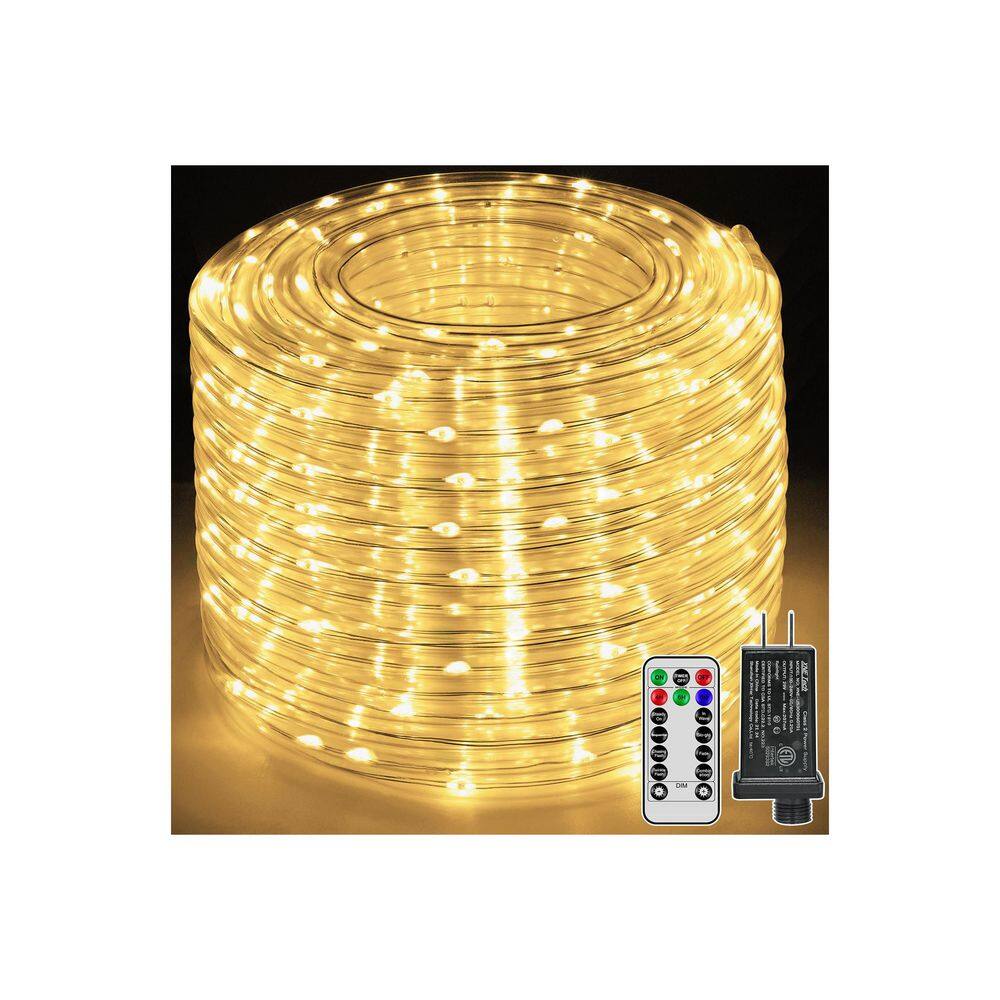 OBJLGEV 100ft. Outdoor White Plug-In Integrated LED Rope light 1-Pack ...
