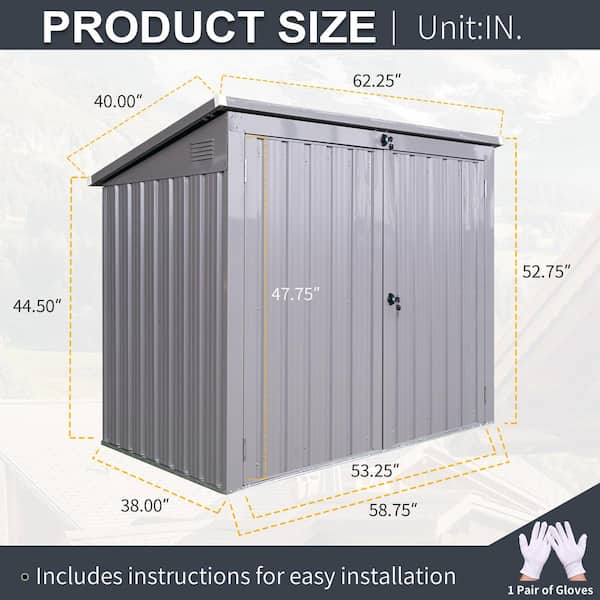 Metal Storage Shed For Trash Cans Outdoor Metal Trash Can Storage Shed ...