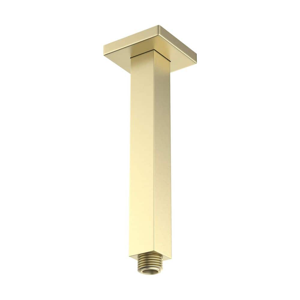 KIBI 8 in. Ceiling Mounted Stainless Steel Shower Arm in Brushed Gold ...
