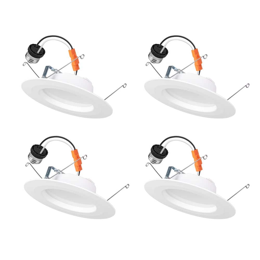 Commercial Electric 5/6 in. Integrated LED Recessed Retrofit Light Trim ...