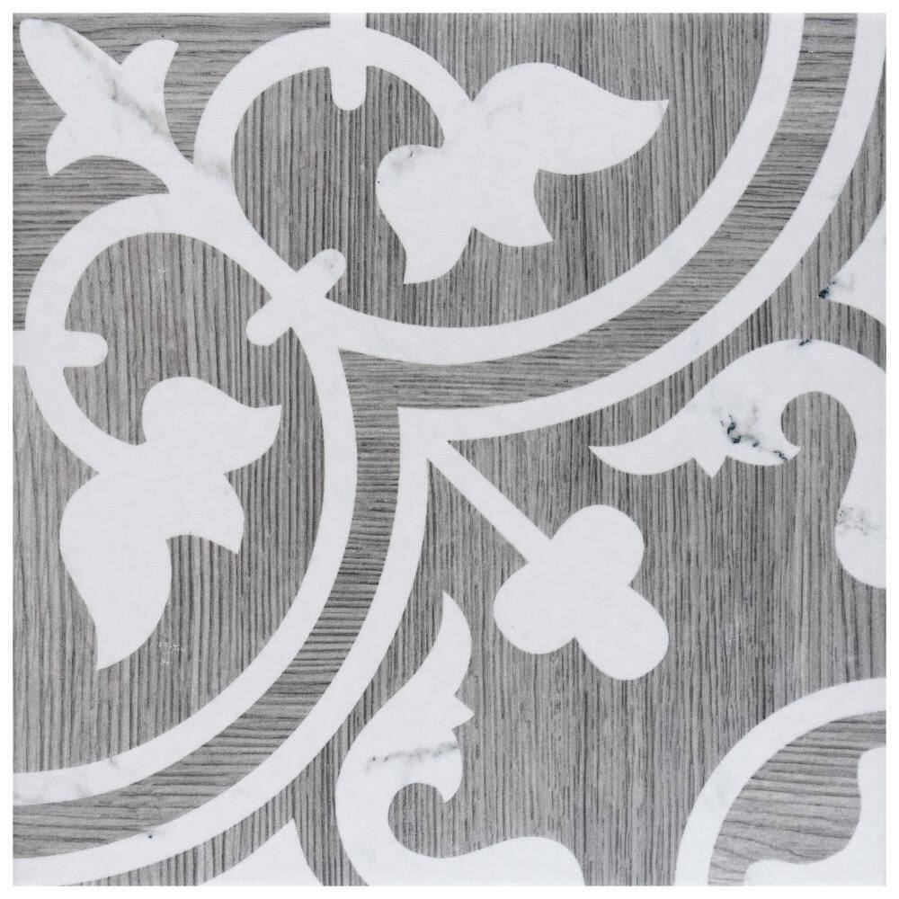 Merola Tile Llama Arte Loire Verso Silver Smoke 9-3/4 in. x 9-3/4 in ...
