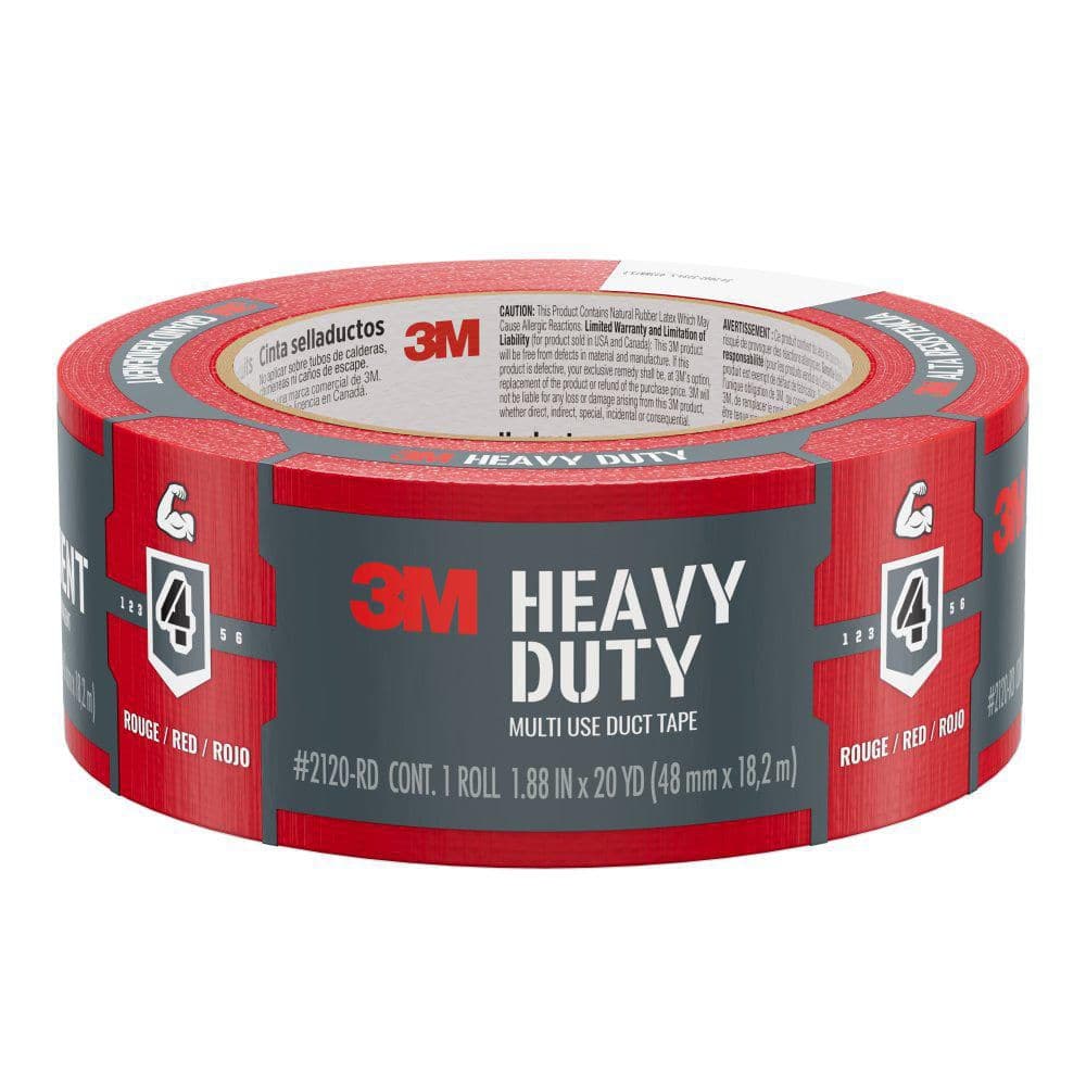3M 1.88 in. x 20 Yds. Red Duct Tape (1 Roll) 2120-RD - The Home Depot