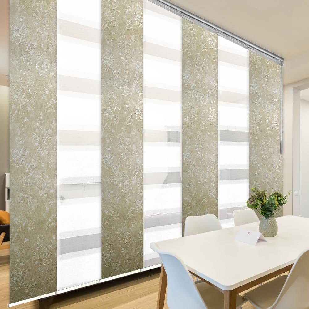 EMOH Sandswept Gleam 110 in. - 153 in. W x 94 in. L Adjustable 7- Panel ...