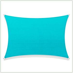 COLOURTREE 10 ft. x 16 ft. 190 GSM Turquoise Rectangle Sun Shade Sail ...