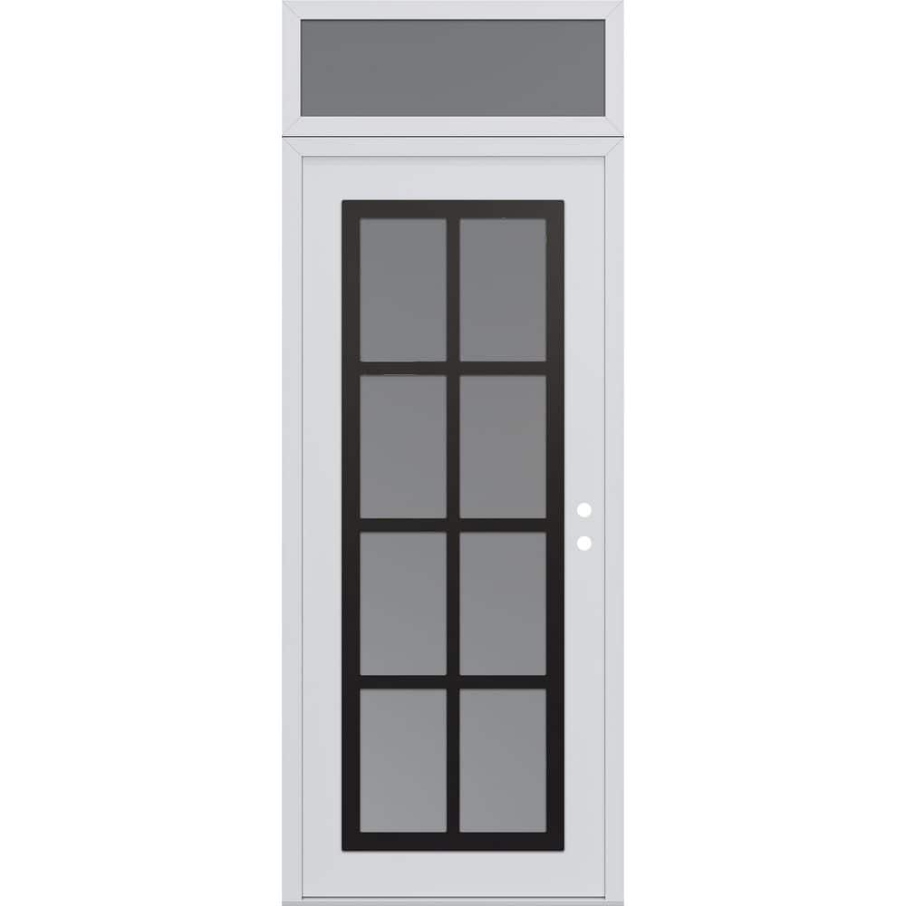 Tessari Doors C16 36 in. x 96 in. Black P Left-Hand/Inswing Frosted ...