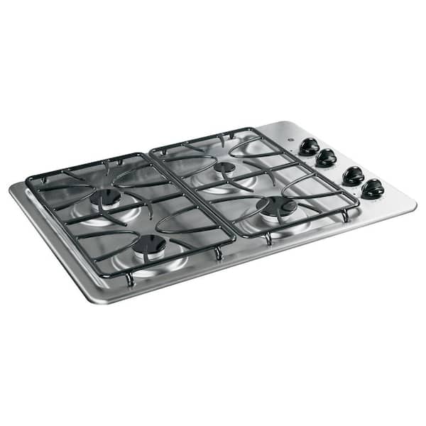 GE 30 in. Deep Recessed Gas Cooktop in Stainless Steel with 4 Burners ...
