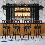 Gymax 43.5 in. Swivel Bar stools 29.5 in. Bar Height Chairs with Rubber ...