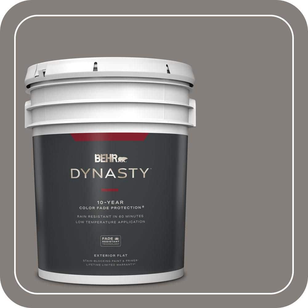 BEHR DYNASTY 5 gal. #PPU18-17 Suede Gray Flat Exterior Stain-Blocking ...