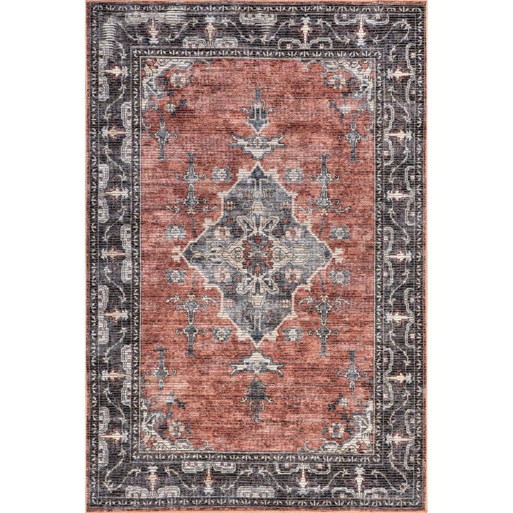 RUGS USA Wild Orchid Machine Washable Brick Doormat 3 ft. x 5 ft ...
