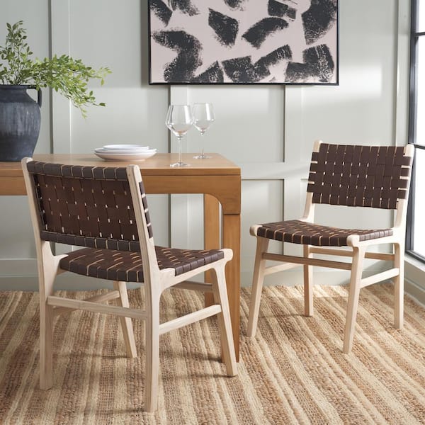 Taika woven leather dining chair store