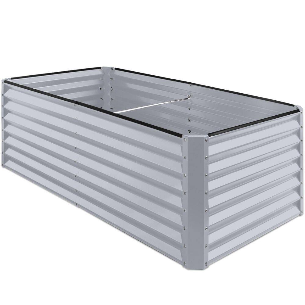 Best Choice Products 6 ft. x 3 ft. x 2 ft. Moonlight Gray Outdoor Steel ...