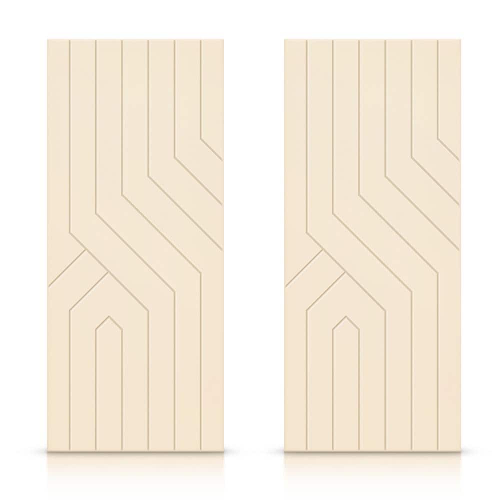 CALHOME 72 in. x 80 in. Hollow Core Beige Painted Composite MDF ...
