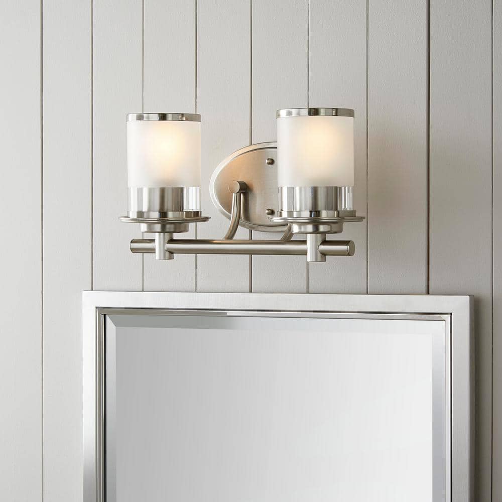Reviews for Hampton Bay Truitt 14.2 in. 2-Light Brushed Nickel Modern ...
