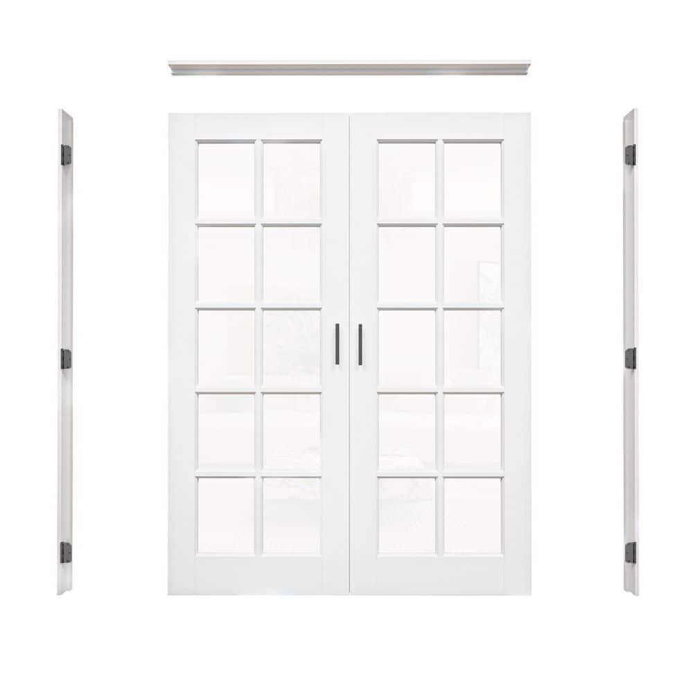 ARK DESIGN 60 in. x 80 in. 10-Lite Clear Glass Universal Solid Core ...