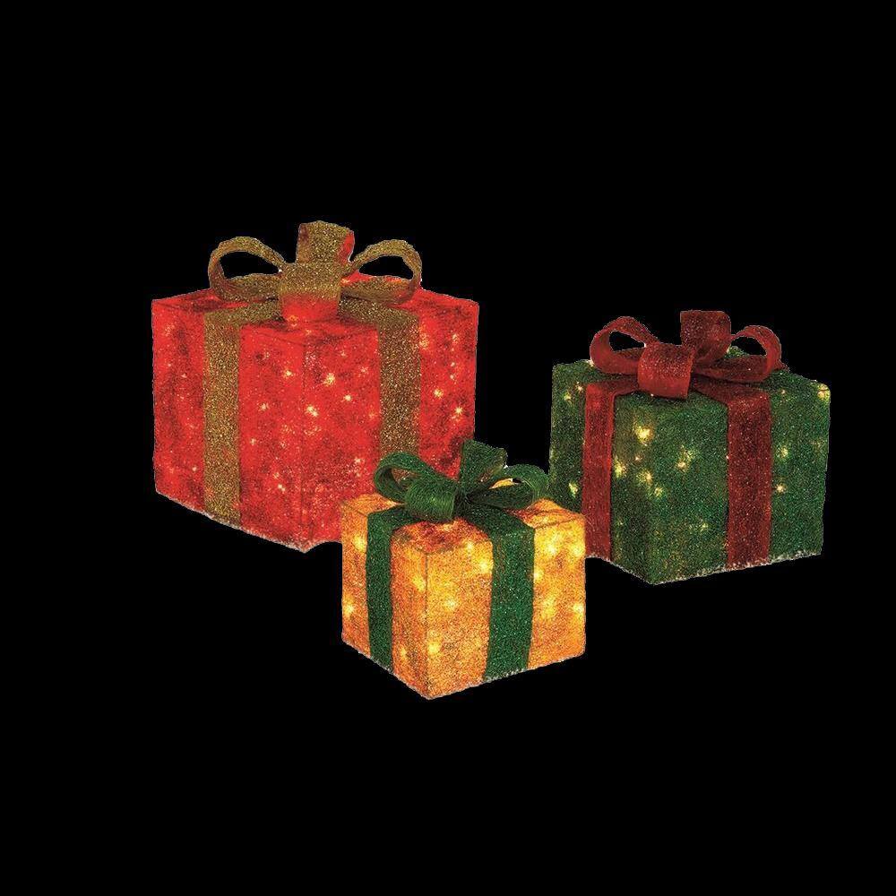 Home Accents Holiday Pre-Lit Gift Boxes Yard Decor (Set of 3) TY187 ...
