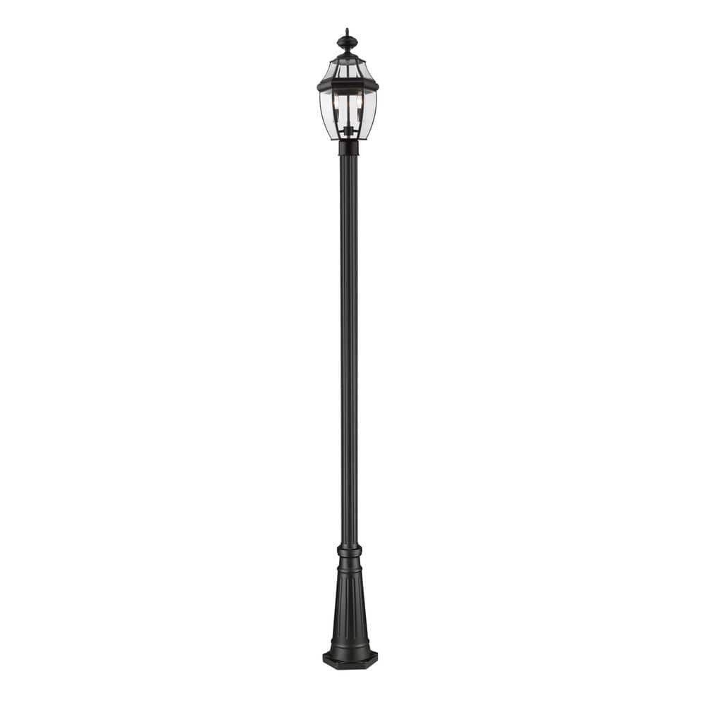 Westover 2-Light Black 112.25 in. Aluminum Hardwired Outdoor Weather ...
