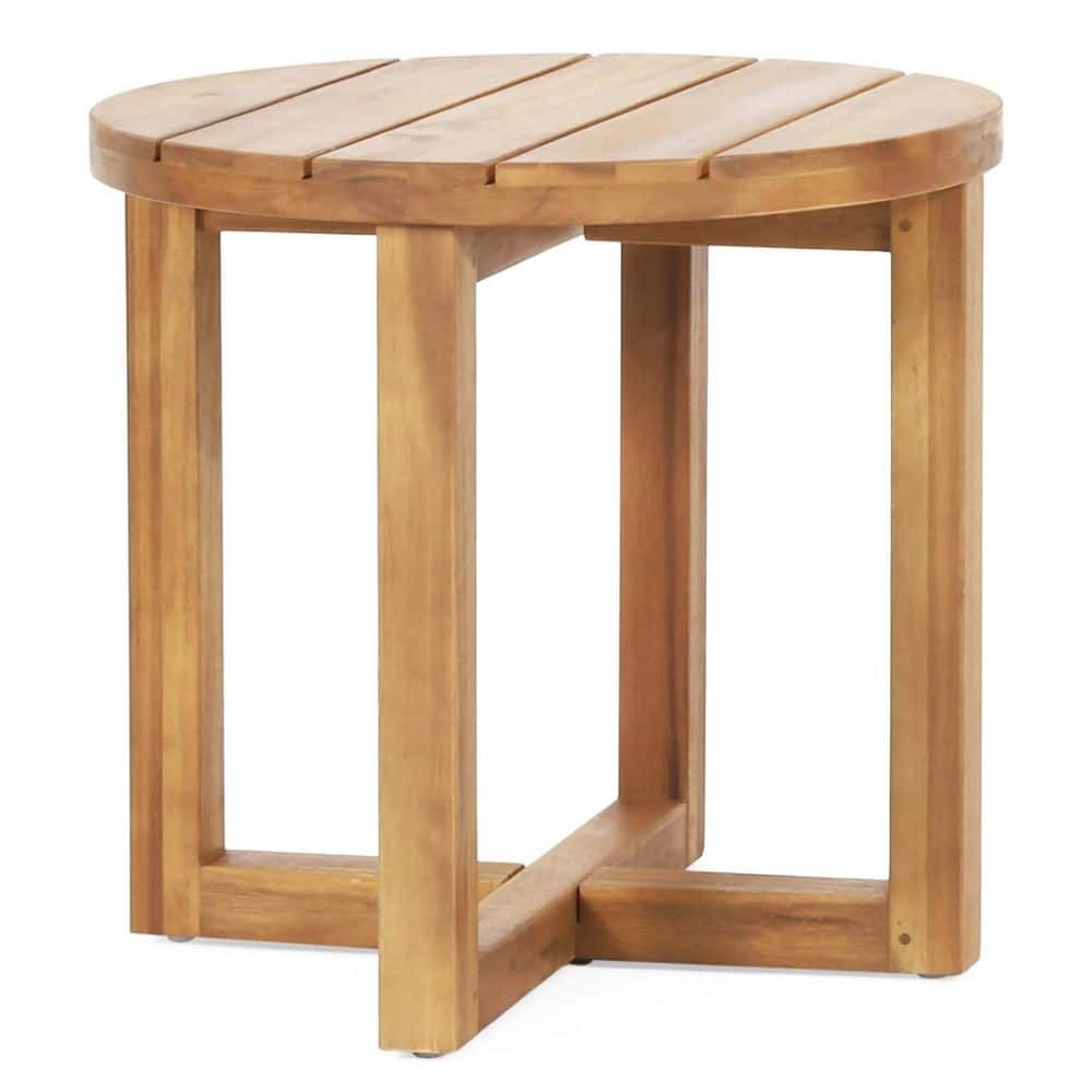 Round Wood Outdoor Side Table L0BSNDVM7W - The Home Depot