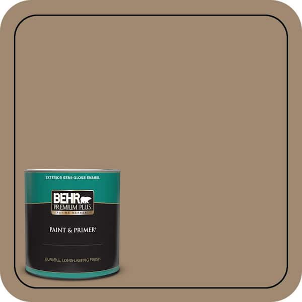 BEHR PREMIUM PLUS 1 qt. #700D-5 Toffee Crunch Semi-Gloss Enamel ...