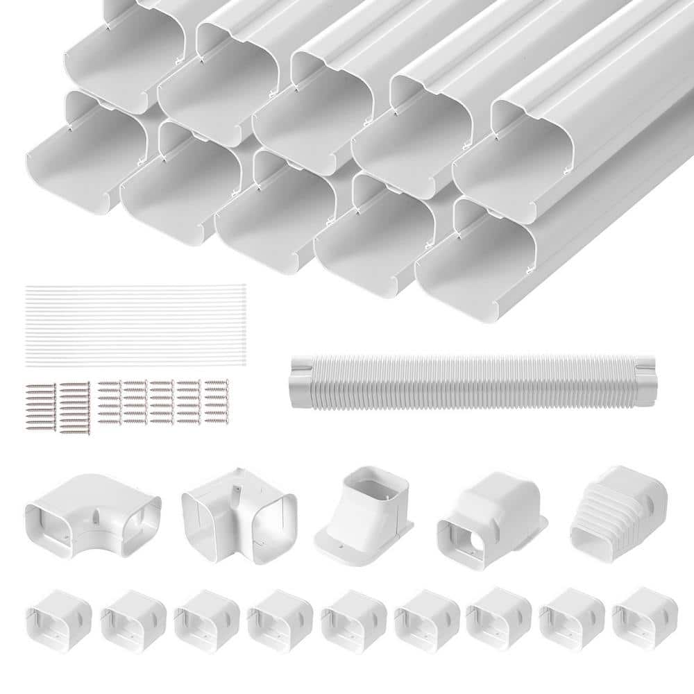 VEVOR Mini Split Line Set Cover 3 in. W 17.7 ft. L PVC Decorative Pipe ...