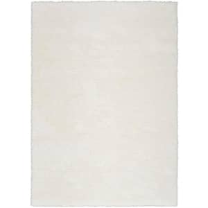 Nourison Pacific Shag Ivory 8 ft. x 10 ft. Solid Contemporary Area Rug ...