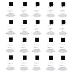 LUXRITE 5/6 in. Square LED Can Light 5 Color Selectable Remodel ...