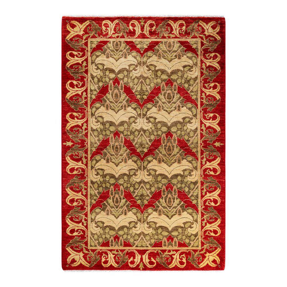 Chloe & Olivia Home Arts and Crafts 4 ft. x 6 ft. Gold Floral Wool ...