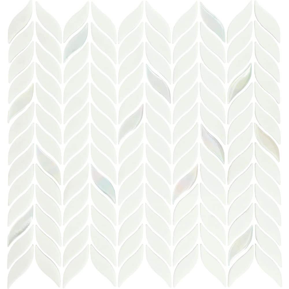 Daltile Starcastle Celestial 13 in. x 12 in. Glass Leaf Mosaic Tile (14 ...