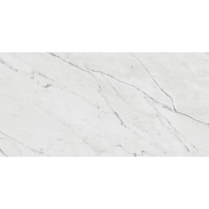 Daltile Marble Attache Nero Polished 24 in. x 47 in. Color Body Porcelain Floor and Wall Tile ...