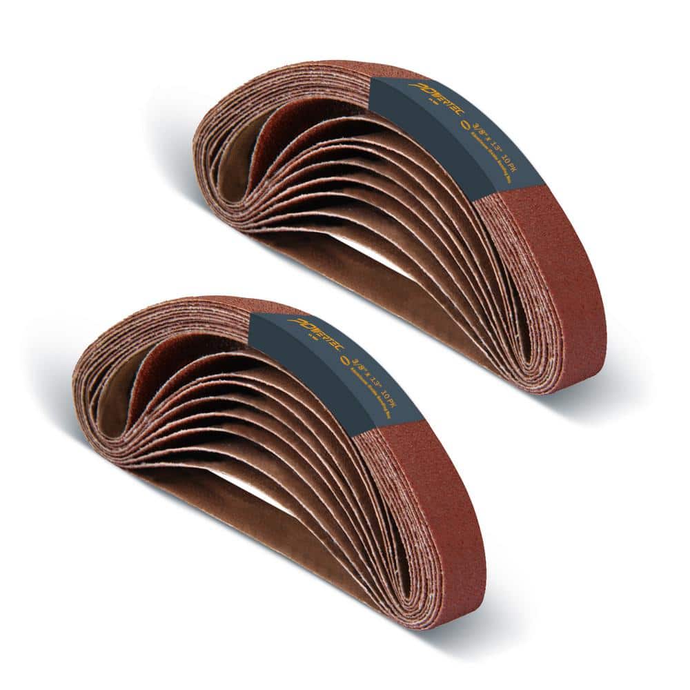 ‎POWERTEC 3/8 in. x 13 in. Sanding Belts, 40 Grit Belt Sander Sanding ...