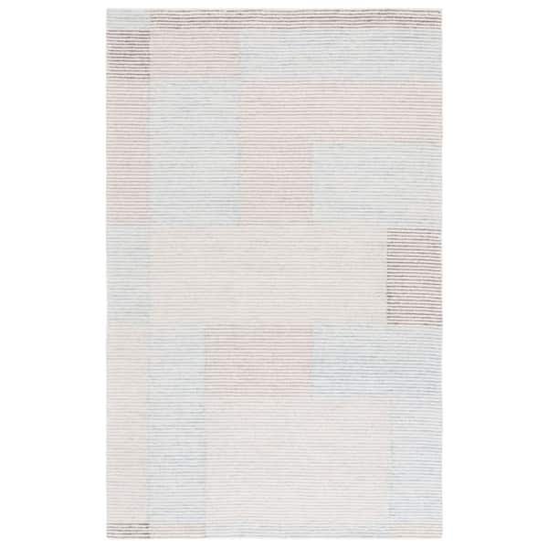 SAFAVIEH Metro 8 ft. x 10 ft. Ivory/Light Blue Faded Geometric Area Rug ...