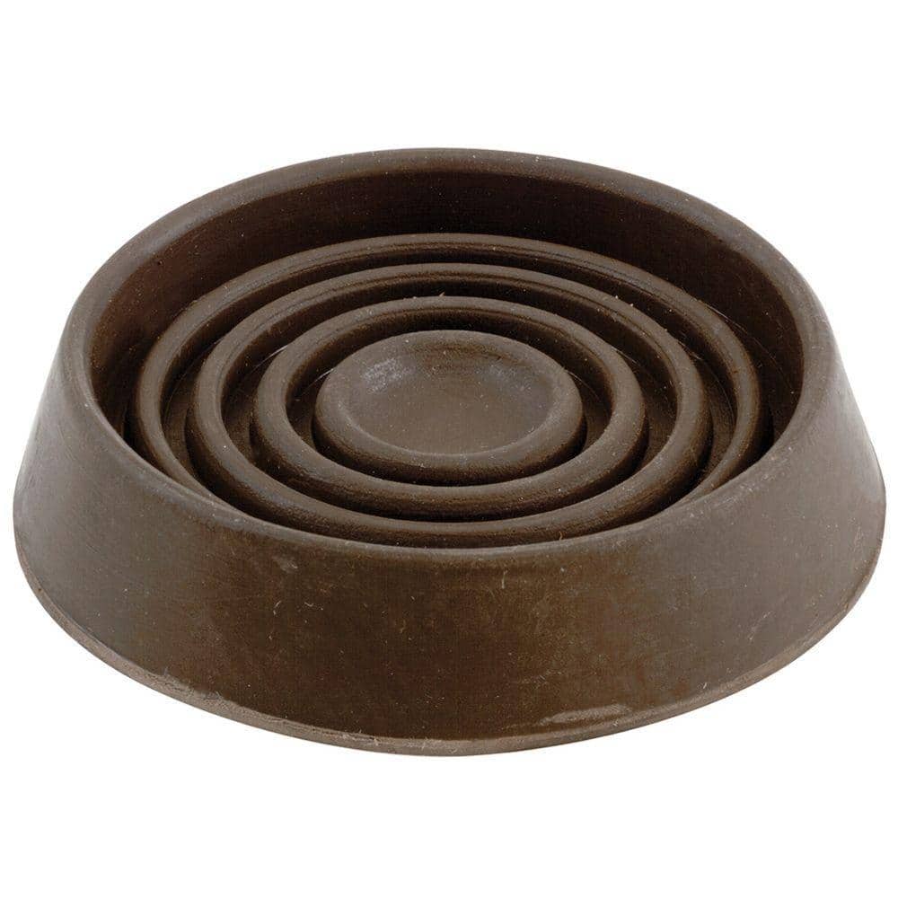 Everbilt 2-1/2 in. Brown Smooth Rubber Round Furniture Cups (4-Pack ...