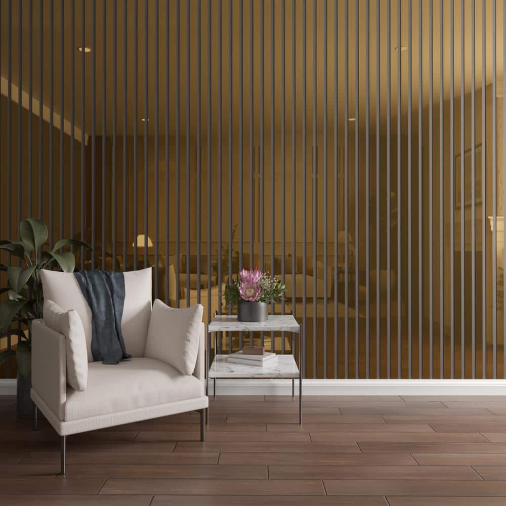 Ekena Millwork Adjustable Slat Wall 1/8 in. T x 2 ft. W x 8 ft. L Gold ...