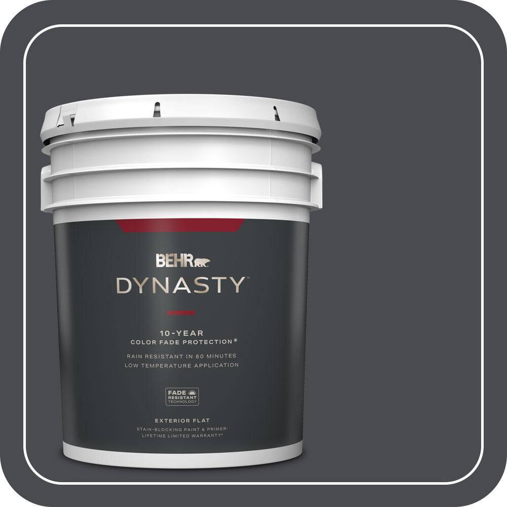 BEHR DYNASTY 5 gal. #N500-7 Night Club Flat Exterior Stain-Blocking ...