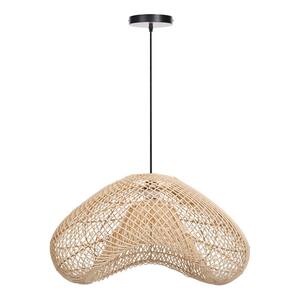 Hampton Bay Wilby 1-Light Natural Tiered Pendant Chandelier with Rattan ...