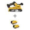 DEWALT 20-Volt Lithium-Ion Cordless Belt Sander with 2 20-Volt MAX ...