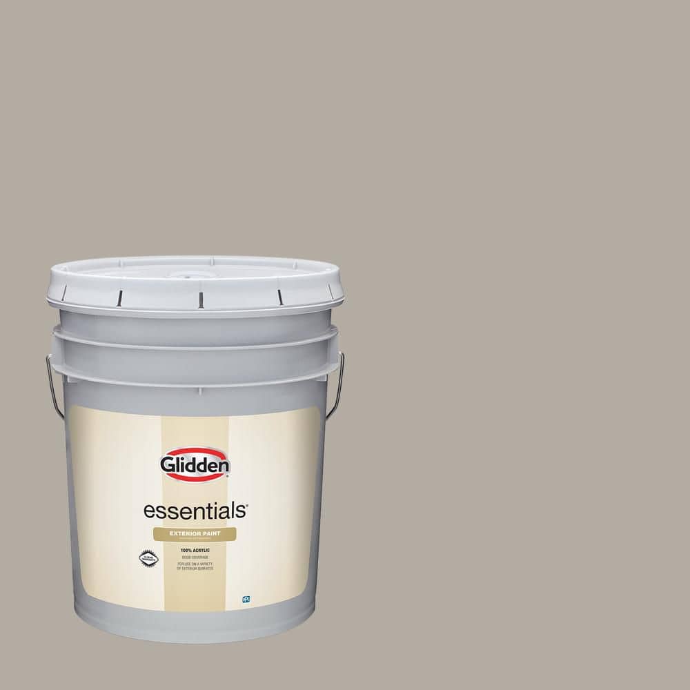 Glidden Essentials 5 gal. PPG1008-3 Greyhound Satin Exterior Paint ...