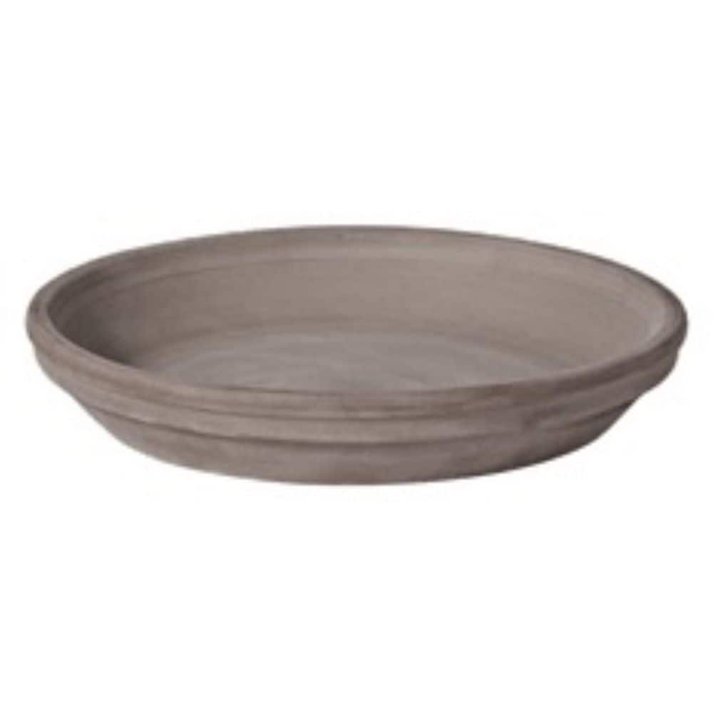 Deroma Graphite 5.9 in. W x 99 in. H Gray Clay Round Plant Pot Saucer ...