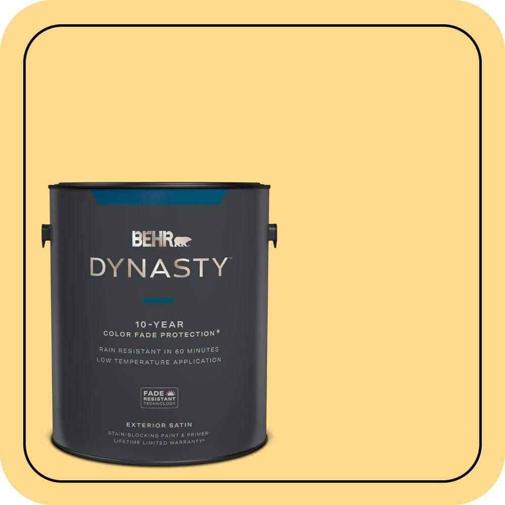BEHR DYNASTY 1 gal. #P260-4 Banana Mania Satin Enamel Exterior Stain ...