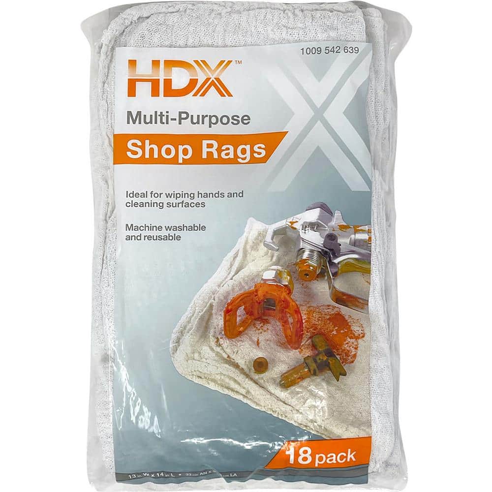 HDX 18 ct Cotton Pocket Rags S-00644-18HDX - The Home Depot