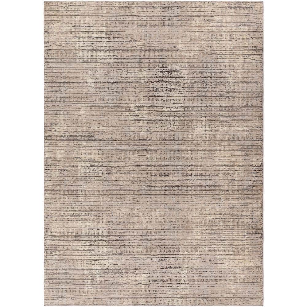 Livabliss Alder Taupe 9 ft. x 12 ft. Abstract Indoor Machine-Washable ...