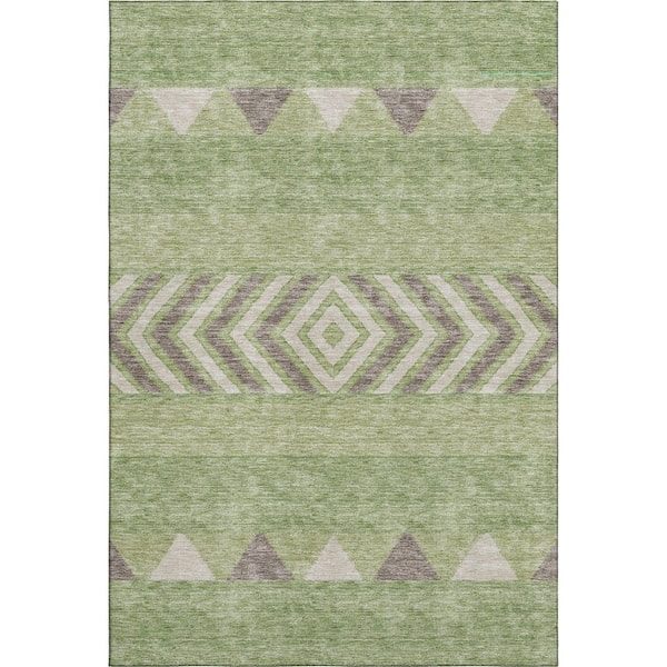 Addison Rugs Mayfield Premium Machine Washable Abstract AMF965 Green 9 ...