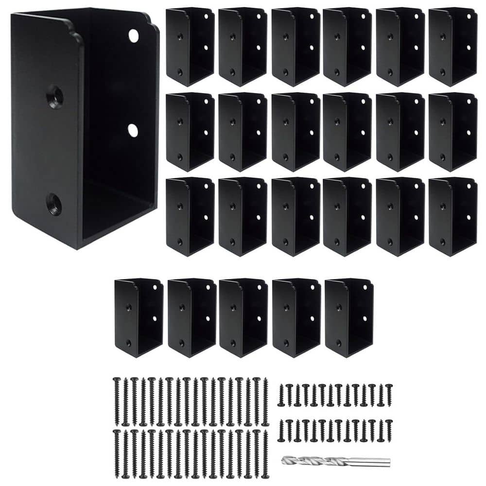 Afoxsos 1.2 Heavy Duty Steel Deck Railing Brackets Connectors Concealed ...